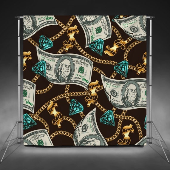 Money Backdrops Green and Gold Fabric Backdrop Decorative - Etsy
