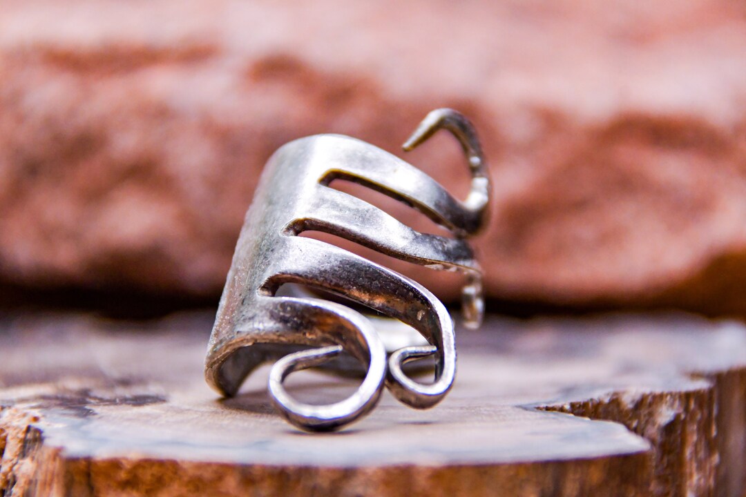 Vintage Silver Fork Ring Sea Creature - Etsy