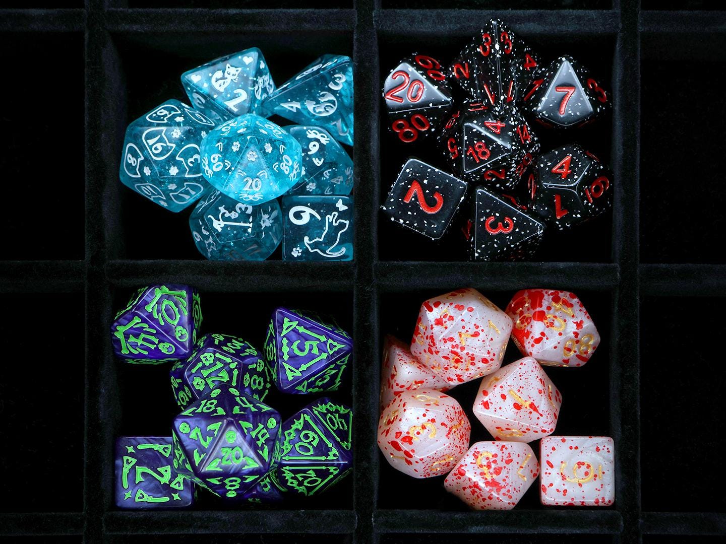 Fright Night Mystery Dice Pack – 7 Piece Spooky RPG Dice With Pin ...