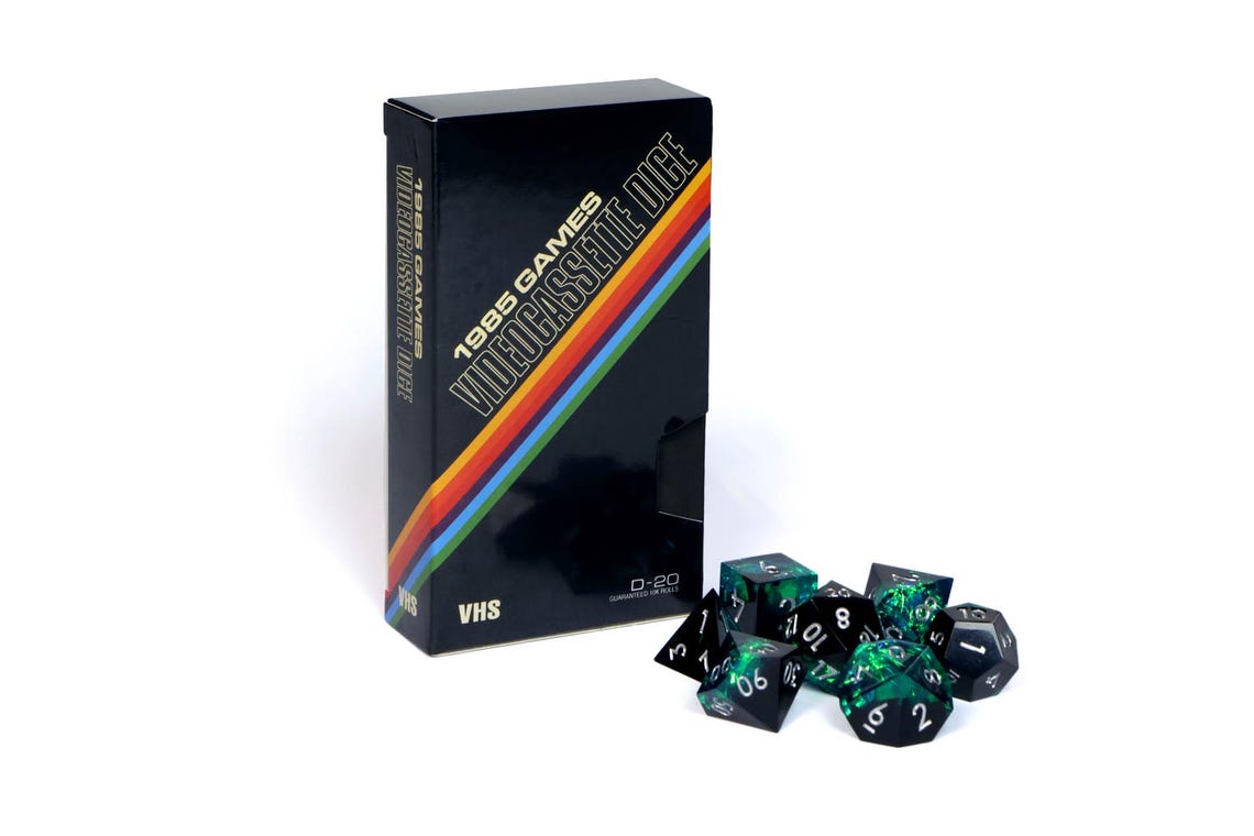 Vhs-inspired Resin Surge Dice Set for RPG - Sharp Edge Collection ...