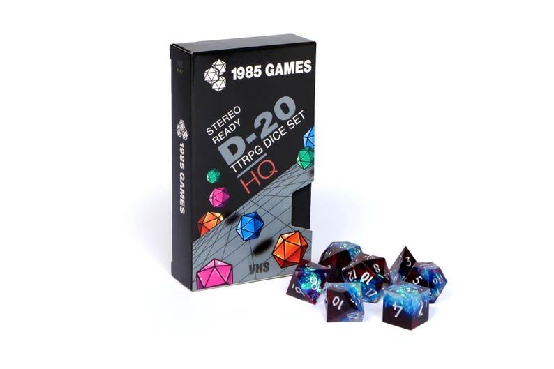 Plasmic Punch Resin Dice Set: Sharp Edge Dnd RPG - VHS Retro Box - Etsy