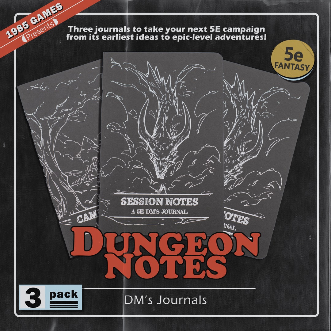 Dungeon Notes: 5E DM Journals for Dnd 5E Dungeon Master Journals - Etsy