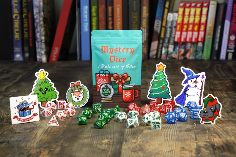 Festive Mystery Polyhedral Dice Set - Holiday RPG Gift Pack for Dnd ...