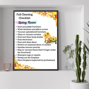 Fall Cleaning Checklist Whole House Fall Cleaning Cleaning Checklist ...