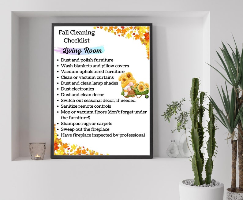 Fall Cleaning Checklist Whole House Fall Cleaning Cleaning - Etsy