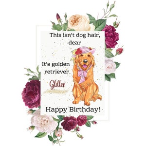 Golden Retriever Card, Birthday Card for Dog Lover, Printable Dog ...