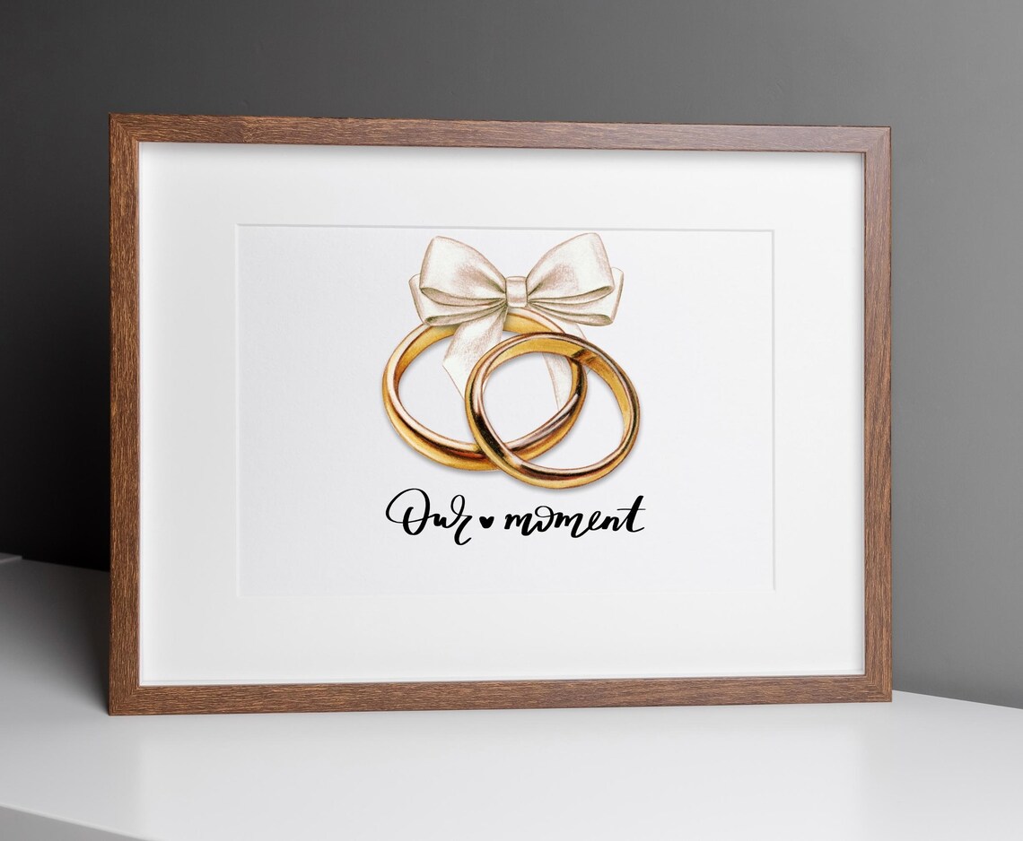Our Moment Wedding Rings PNG Design Just Married Wedding - Etsy