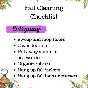 Fall Cleaning Checklist Whole House Fall Cleaning Cleaning - Etsy