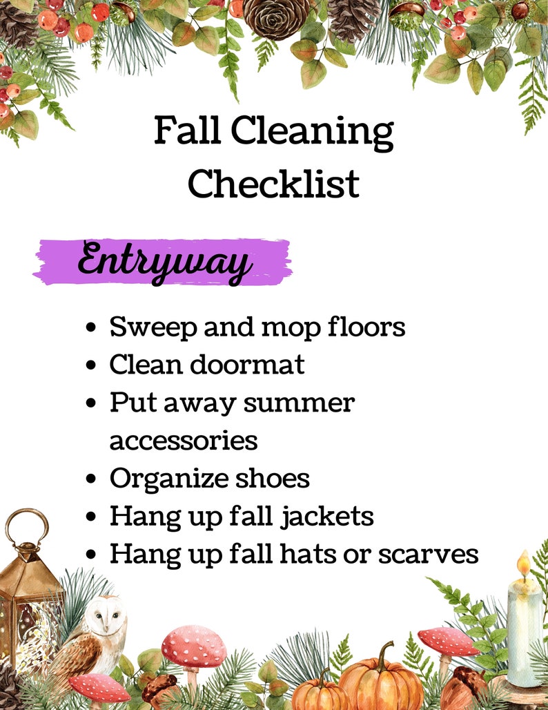 Fall Cleaning Checklist Whole House Fall Cleaning Cleaning - Etsy