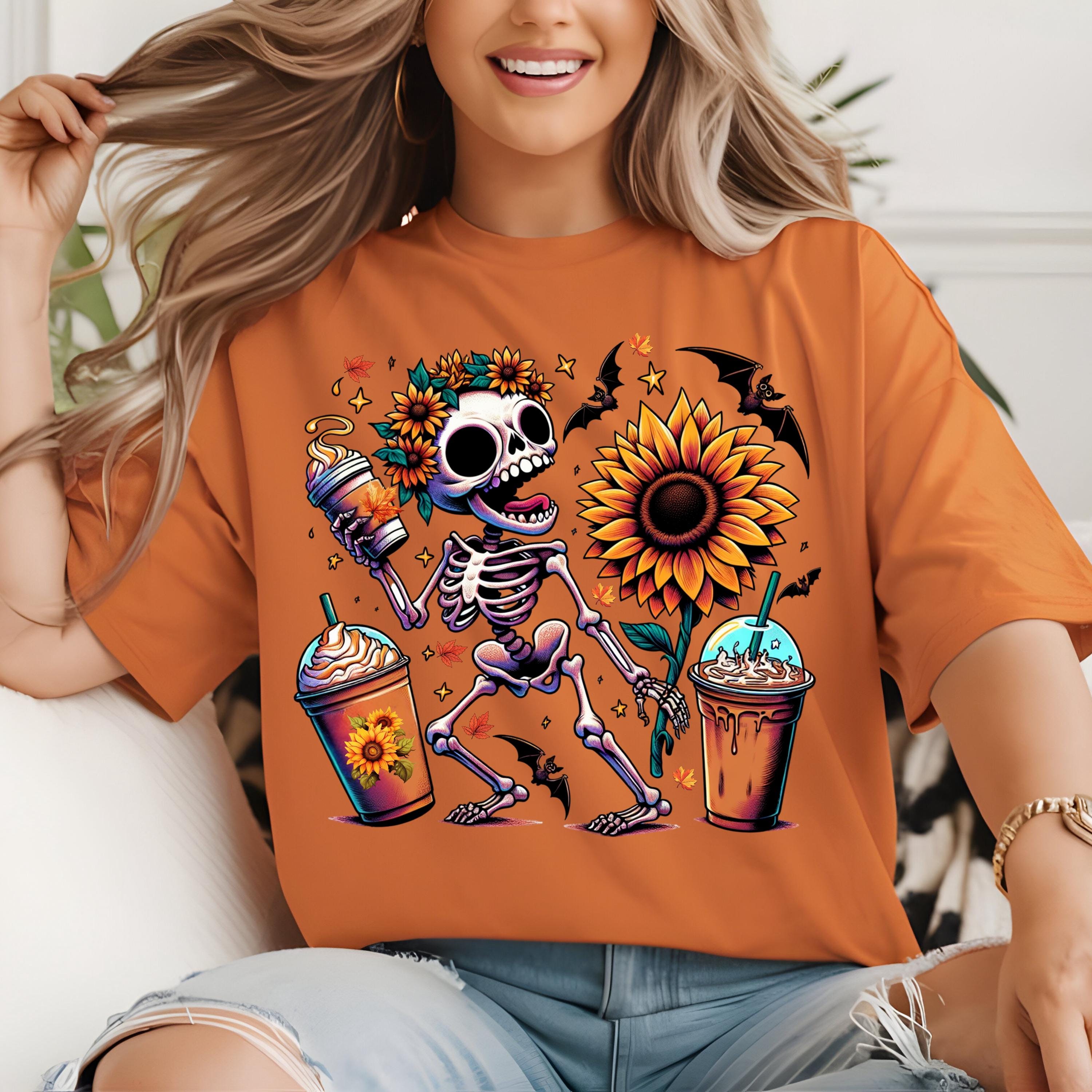 Fall Skeleton Clipart, Digital Download, Spooky Vibes, Autumn Season ...