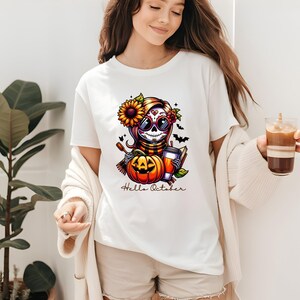 Hello October PNG, Spooky Season PNG, Autumn Lover PNG, Sublimation ...