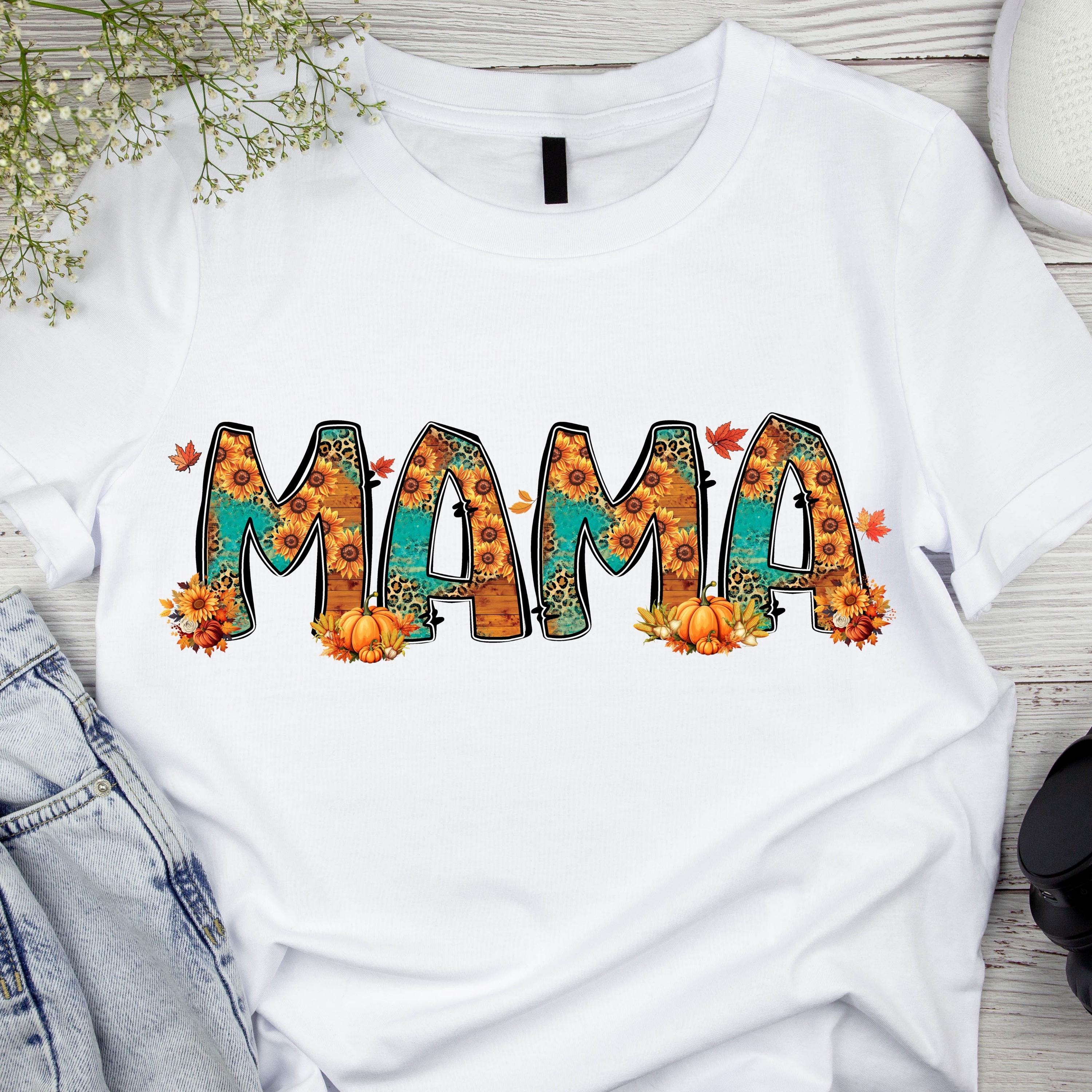 Autumn Mama PNG, Fall Leopard Pumpkin Sublimation, Sunflower and Fall ...