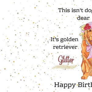 Golden Retriever Card, Birthday Card for Dog Lover, Printable Dog ...
