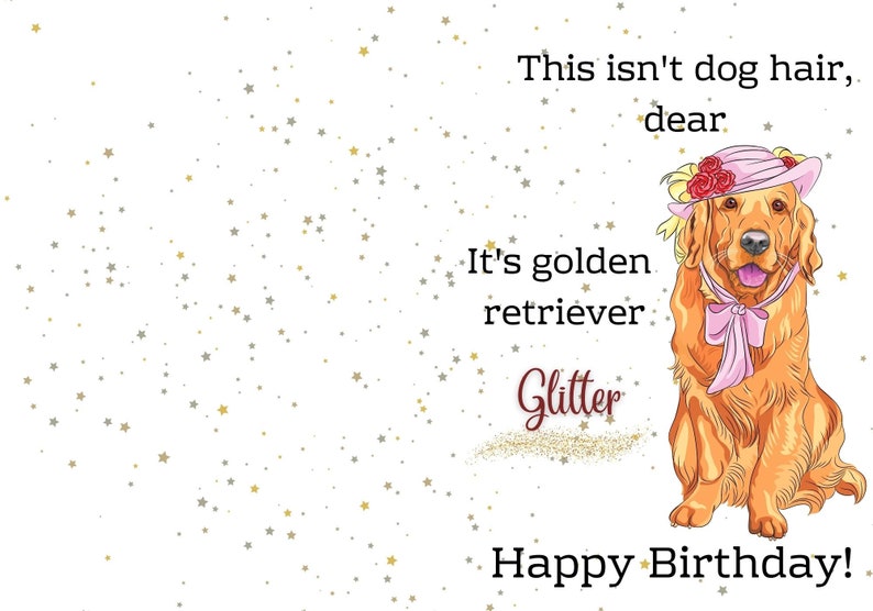 Golden Retriever Card, Birthday Card for Dog Lover, Printable Dog ...