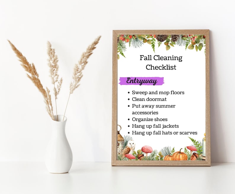Fall Cleaning Checklist Whole House Fall Cleaning Cleaning Checklist ...