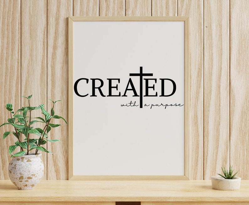 Created With a Purpose PNG| Motivational Quote PNG| Instant Download ...