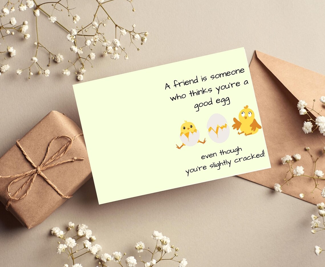 Card for Best Friend Good Egg Printable Chicken Birthday - Etsy
