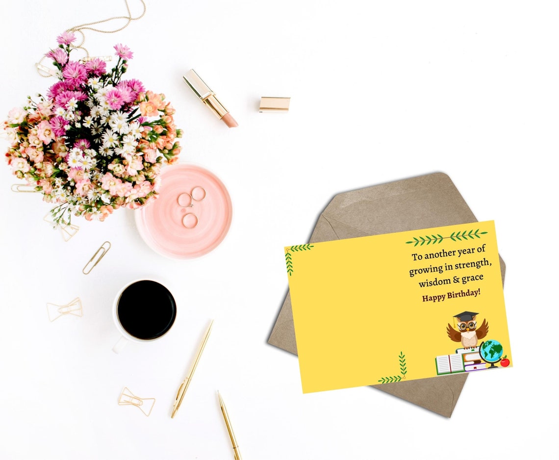 Birthday Card Gift, Digital Download, Teacher Gift,printable Birthday ...