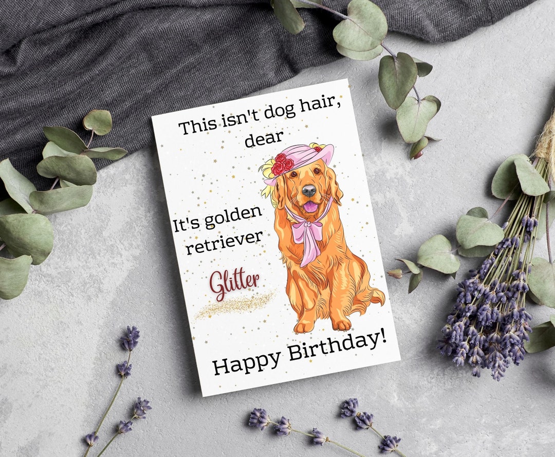 Golden Retriever Card, Birthday Card for Dog Lover, Printable Dog ...