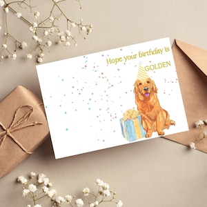 Golden Retriever Card| Birthday Card for Dog Lover| Printable Dog ...