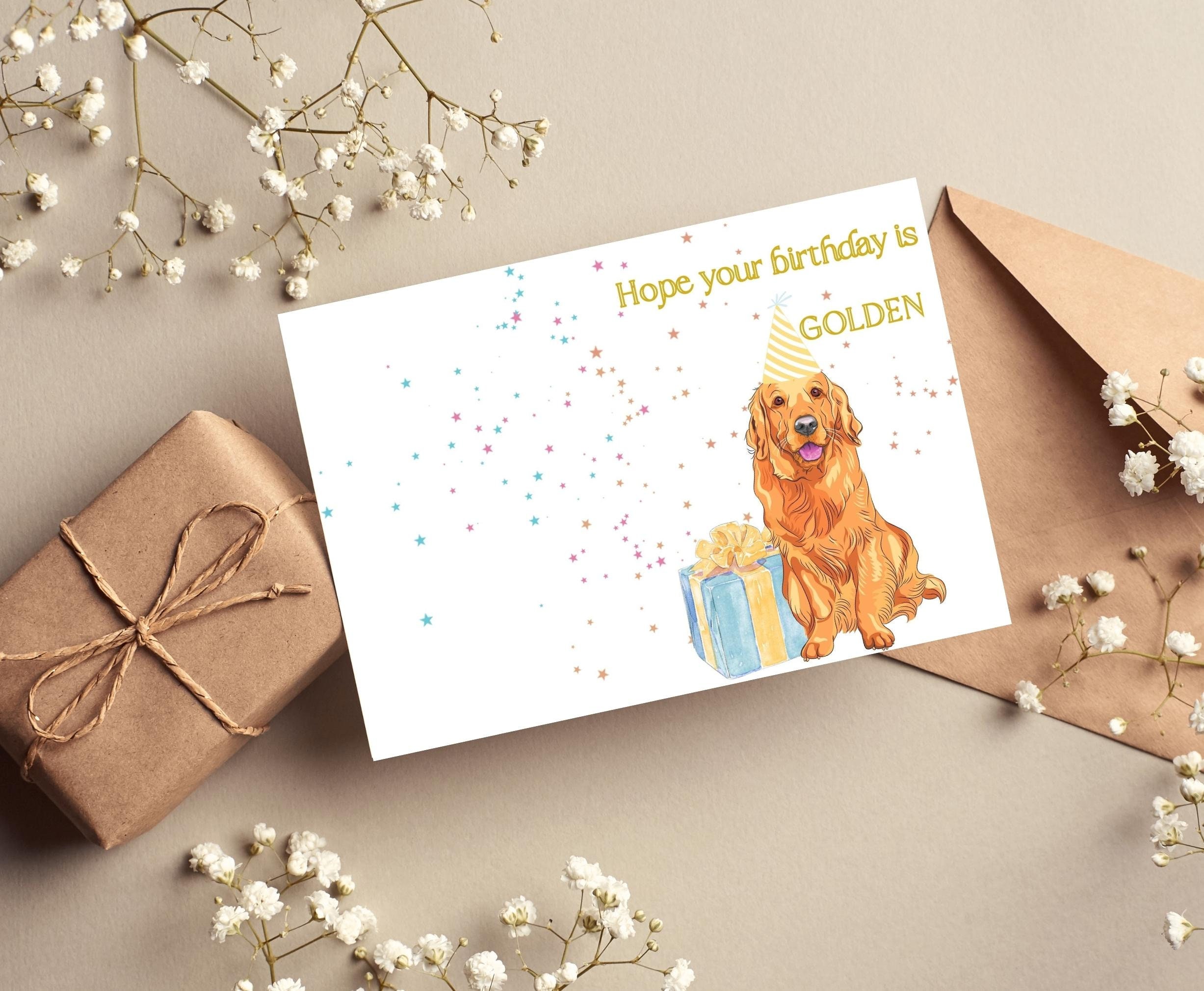 Golden Retriever Birthday Card | Dog Lover Gift (digital Download) - Etsy