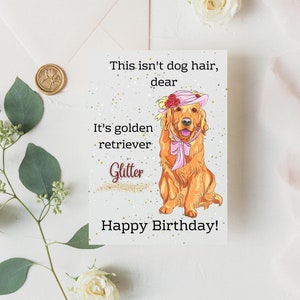 Golden Retriever Card, Birthday Card for Dog Lover, Printable Dog ...