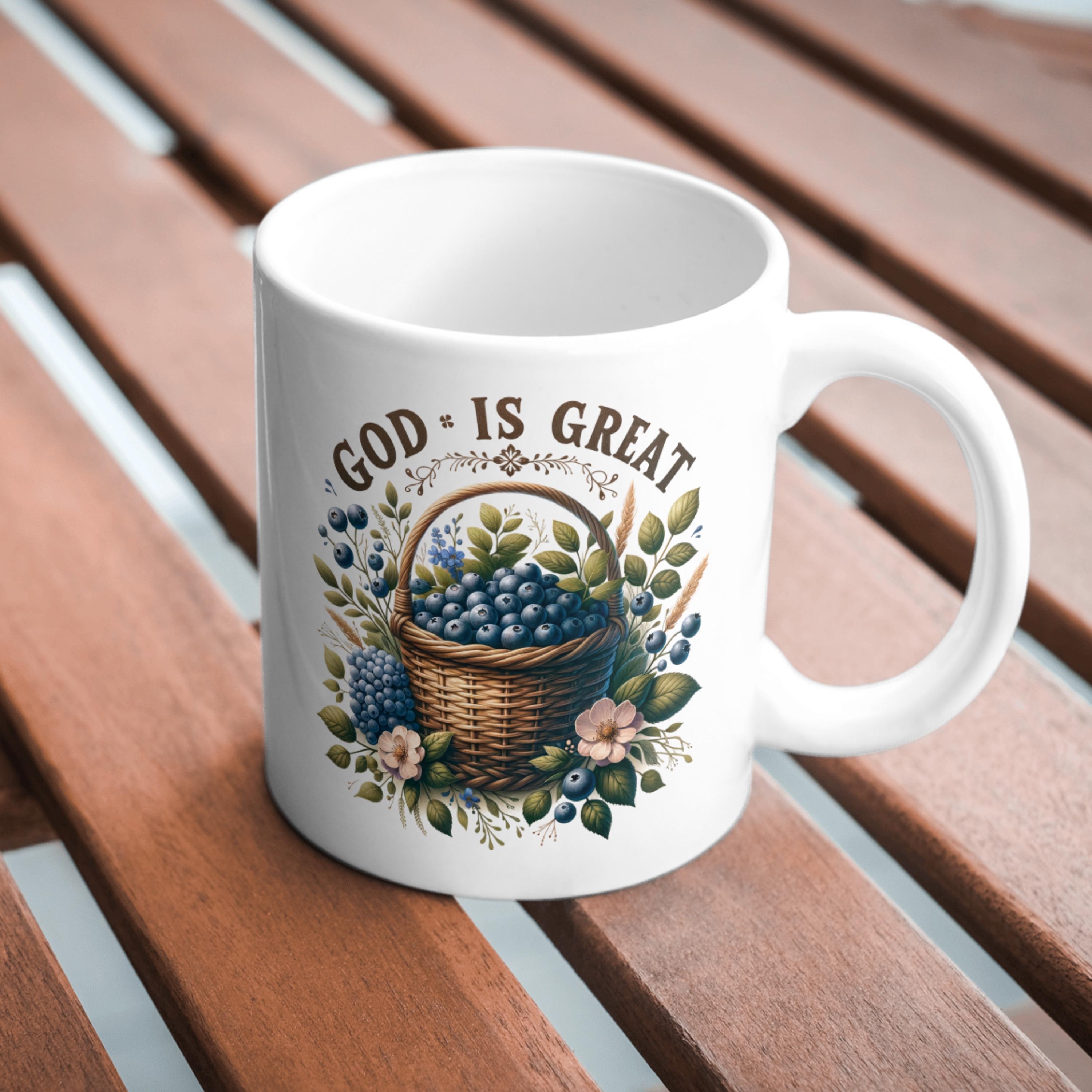 God is Great Blueberry Basket PNG, Christian Sublimation Design, Rustic ...