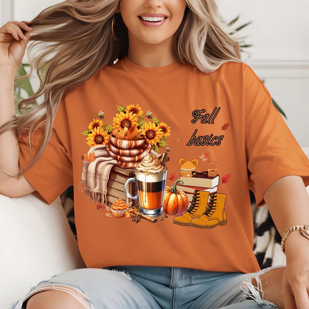 Cozy Fall Basics PNG, Autumn Aesthetic Clipart With Sunflowers, Pumpkin ...