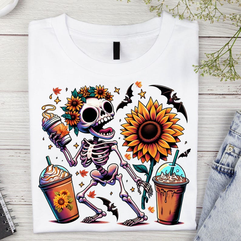 Fall Skeleton Clipart, Digital Download, Spooky Vibes, Autumn Season ...