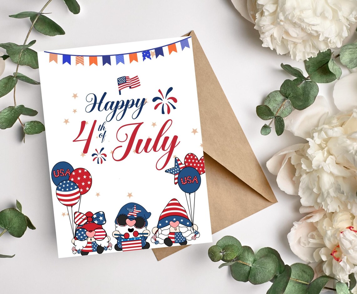 Happy 4th of July Card, Printable Card, Digital Card, Greeting Card ...