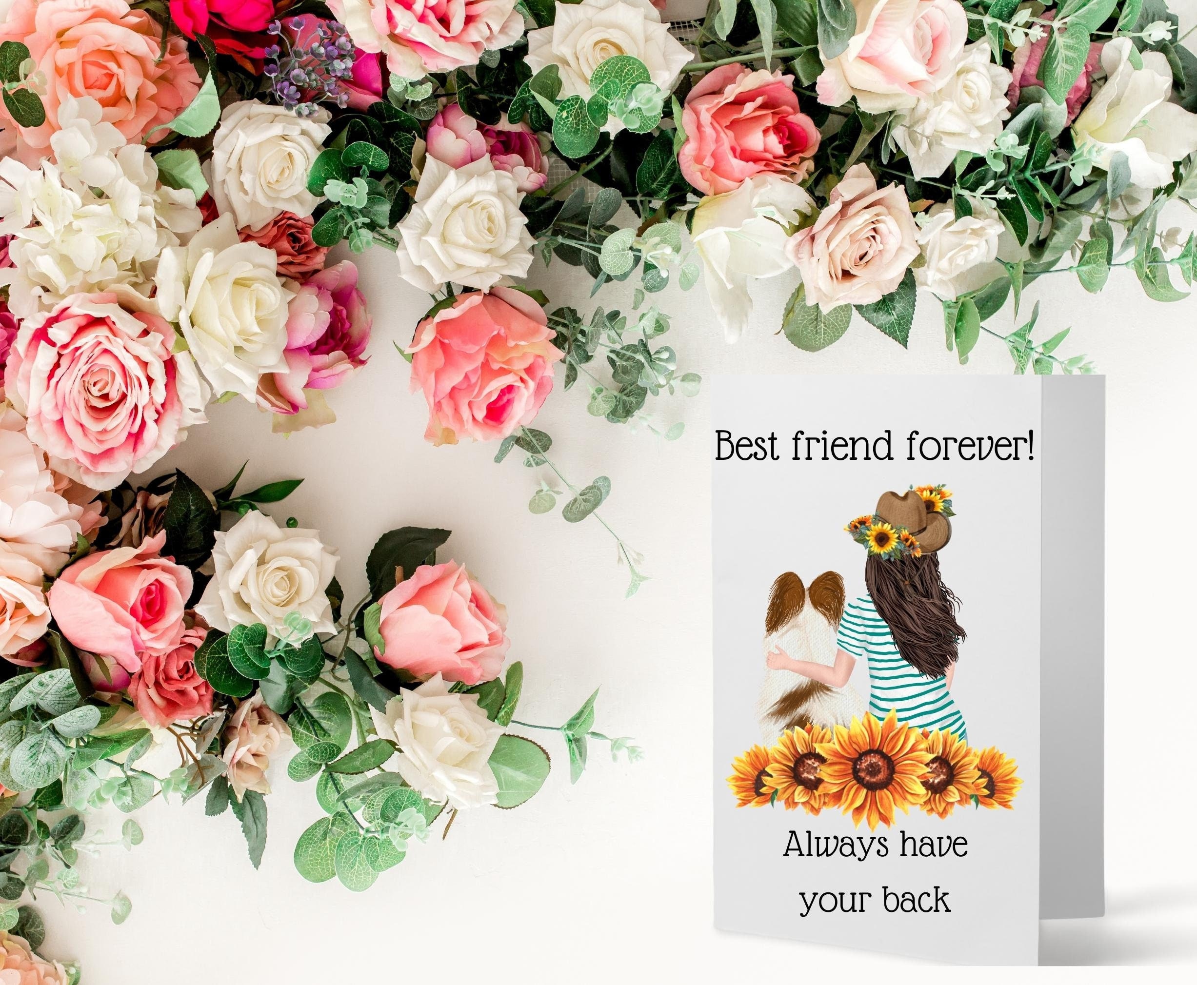 Best Friend Forever Card, Greeting Card,western Sunflower Png,birthday ...