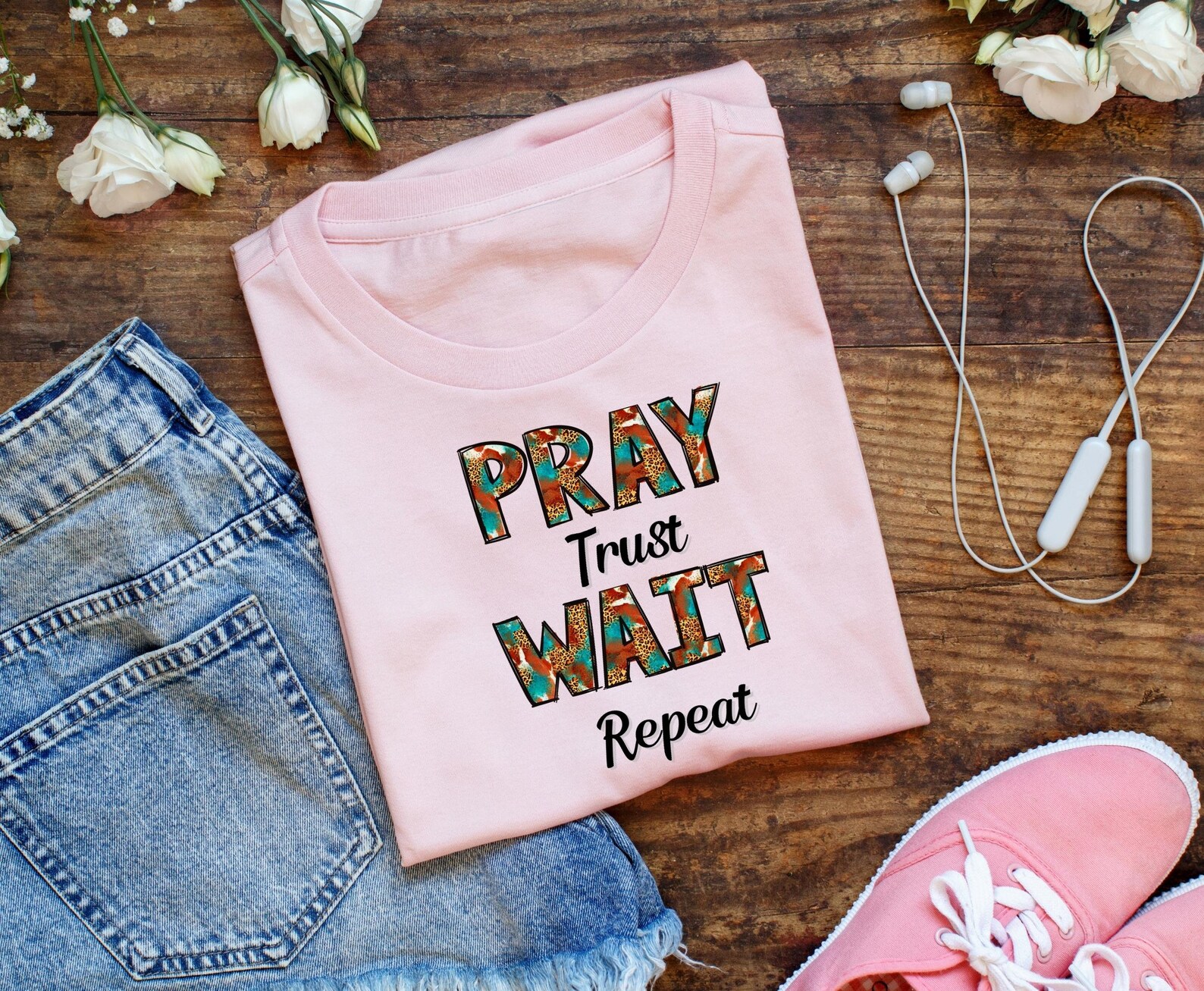 Western Christian Design PNG Pray Trust Wait Repeat PNG Faith PNG Bible ...