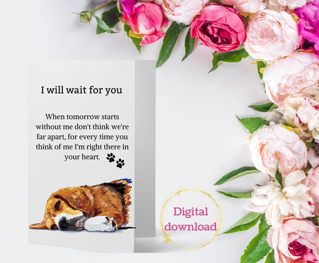 Sympathy Card, Pet Loss, Dog Loss, Grieving Card, Printable Gift ...