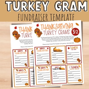 Turkey Gram Fundraising Flyer for PTA PTO Thanksgiving Event. PTA ...