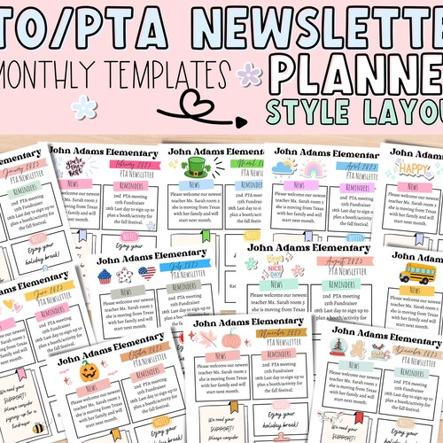 Editable August PTO PTA Newsletter Flyer Printable School - Etsy