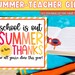 Summer Teacher Gift Tag. Teacher End of Year Gift. Summer Color Retro ...