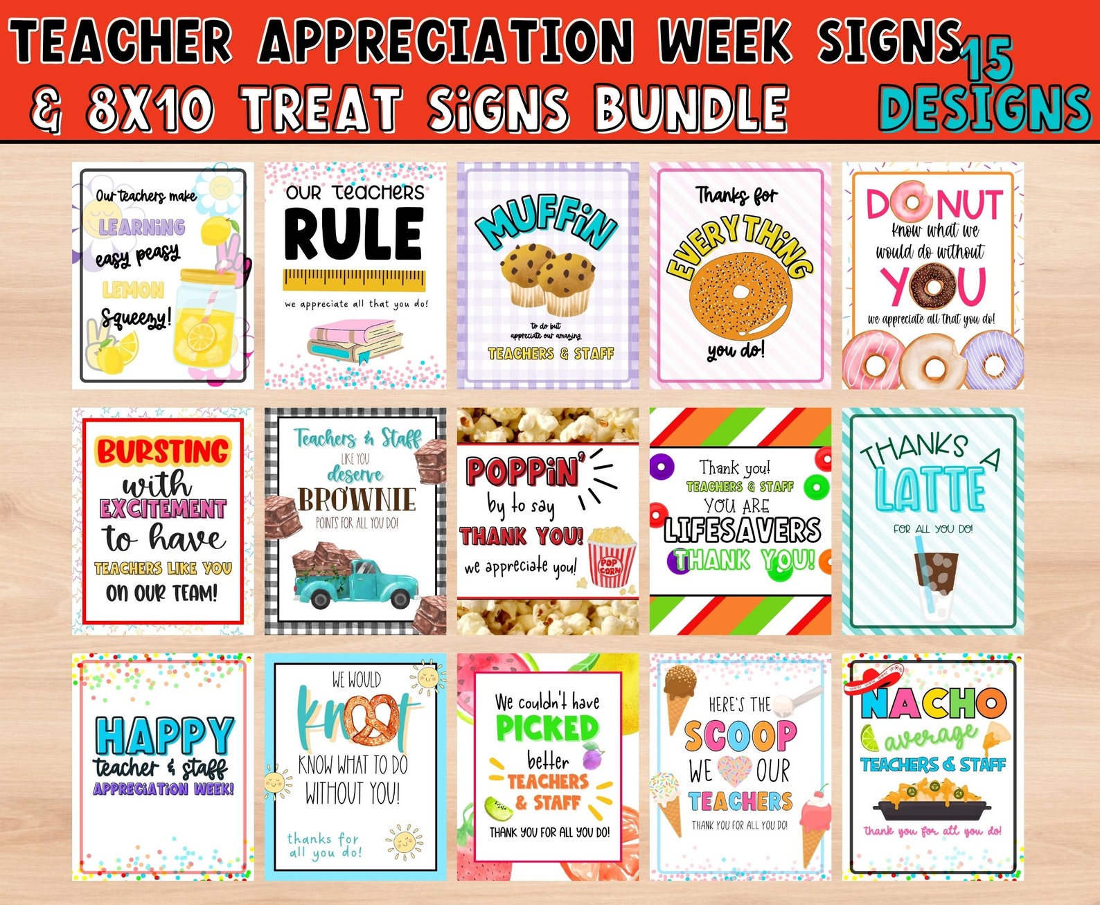 Teacher Appreciation Week. Teacher Appreciation Signs. Donut Sign. Ice ...
