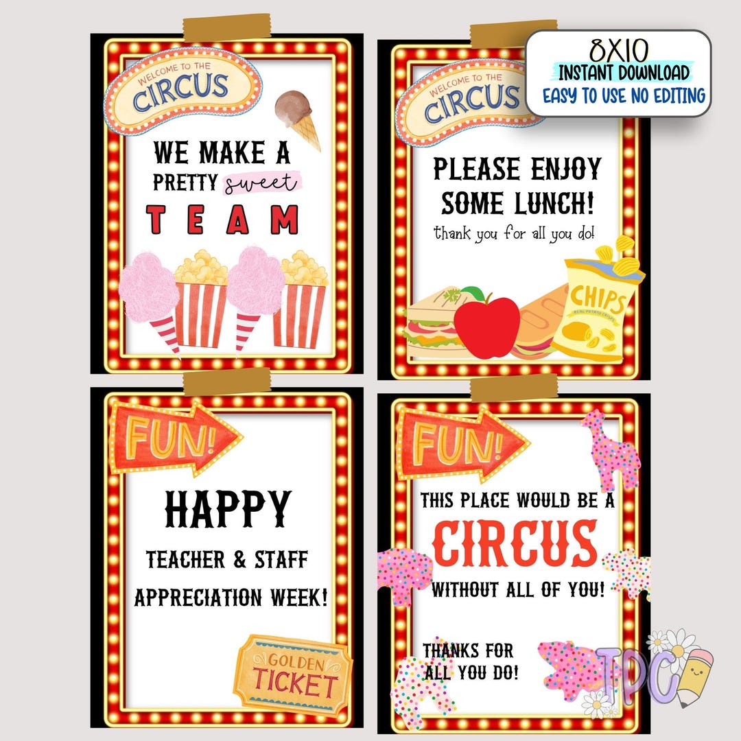 Circus Theme Teachers & Staff | Big Top Flyer for Teacher Appreciation ...