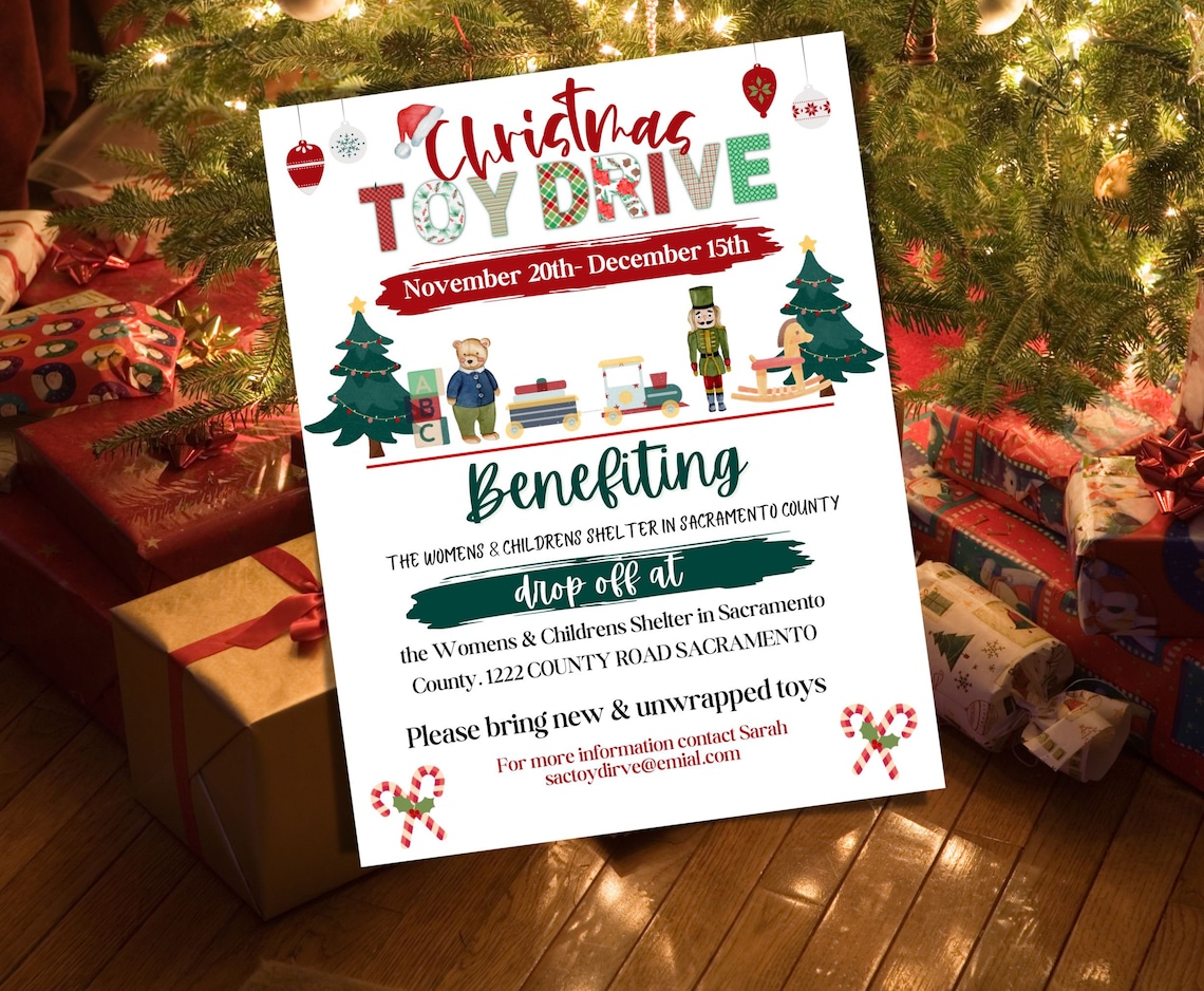 Editable Toy Drive Flyer. Holiday Toy Drive Template. Christmas Toy ...