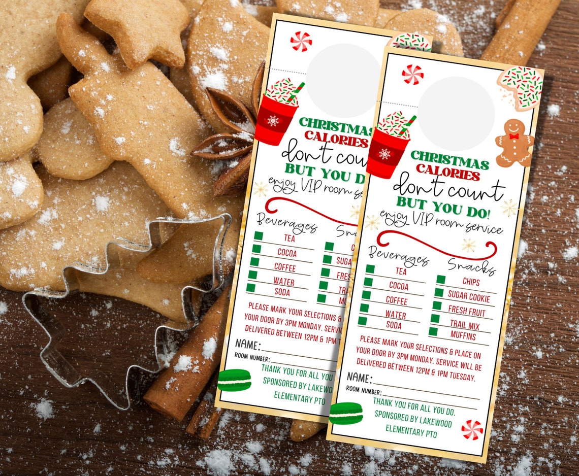 Christmas Holiday VIP Room Service Teacher & Staff Appreciation ...