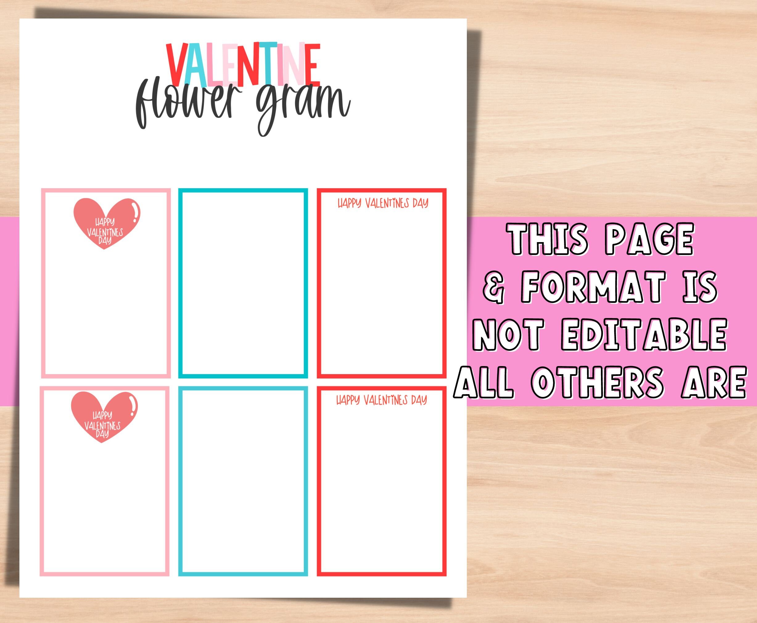 EDITABLE Valentine's Day Flower Gram Flyer, Flower Gram Fundraiser ...