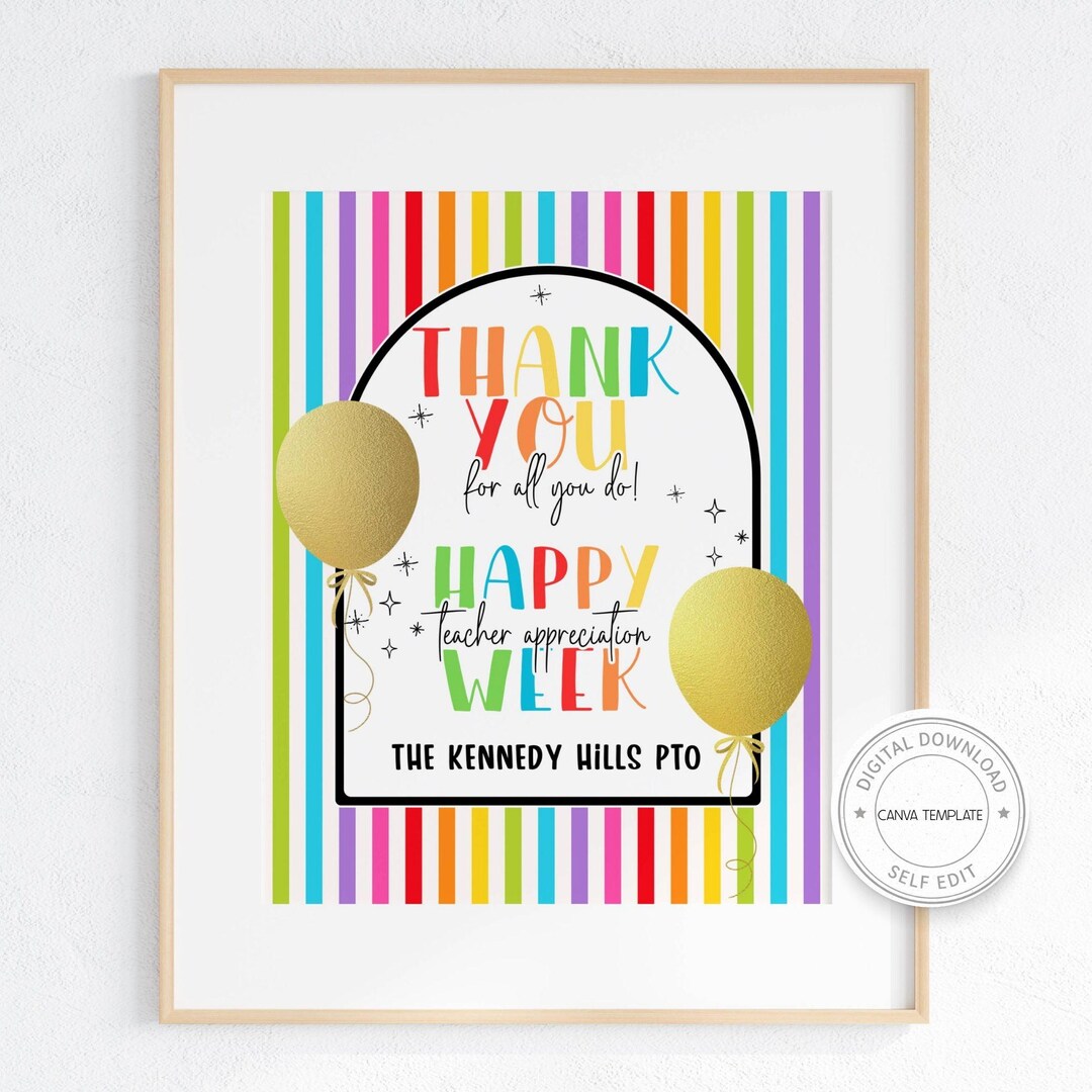 Printable Teacher Appreciation Week Poster Canva Template | Staff ...