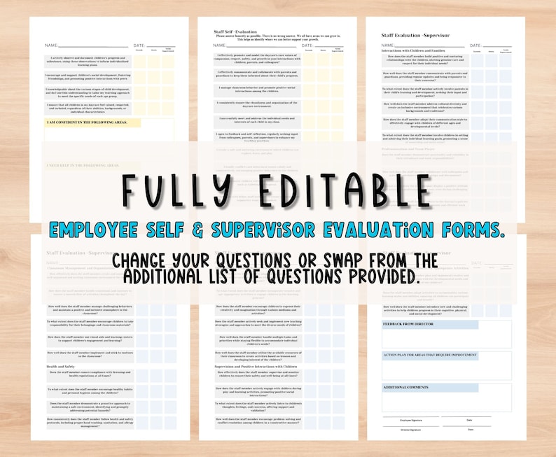 Staff Evaluation Printable Daycare Employee Feedback Staff Evaluation ...