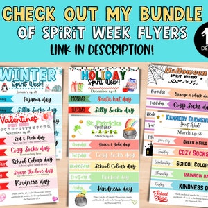 St. Patricks Spirit Week School Flyer. Festive Spirit Week PTO Flyer ...