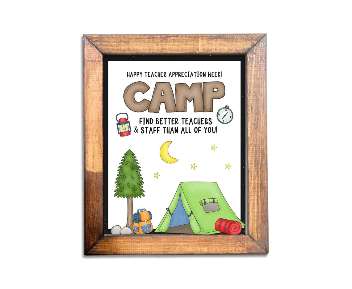 Camp Theme POSTER for Teacher Appreciation Week. Camp Signs - Etsy