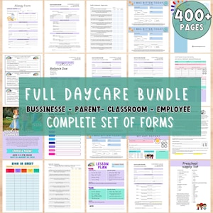 DAYCARE Forms Templates. FULL Daycare Starter Bundle. Enrollment Forms ...