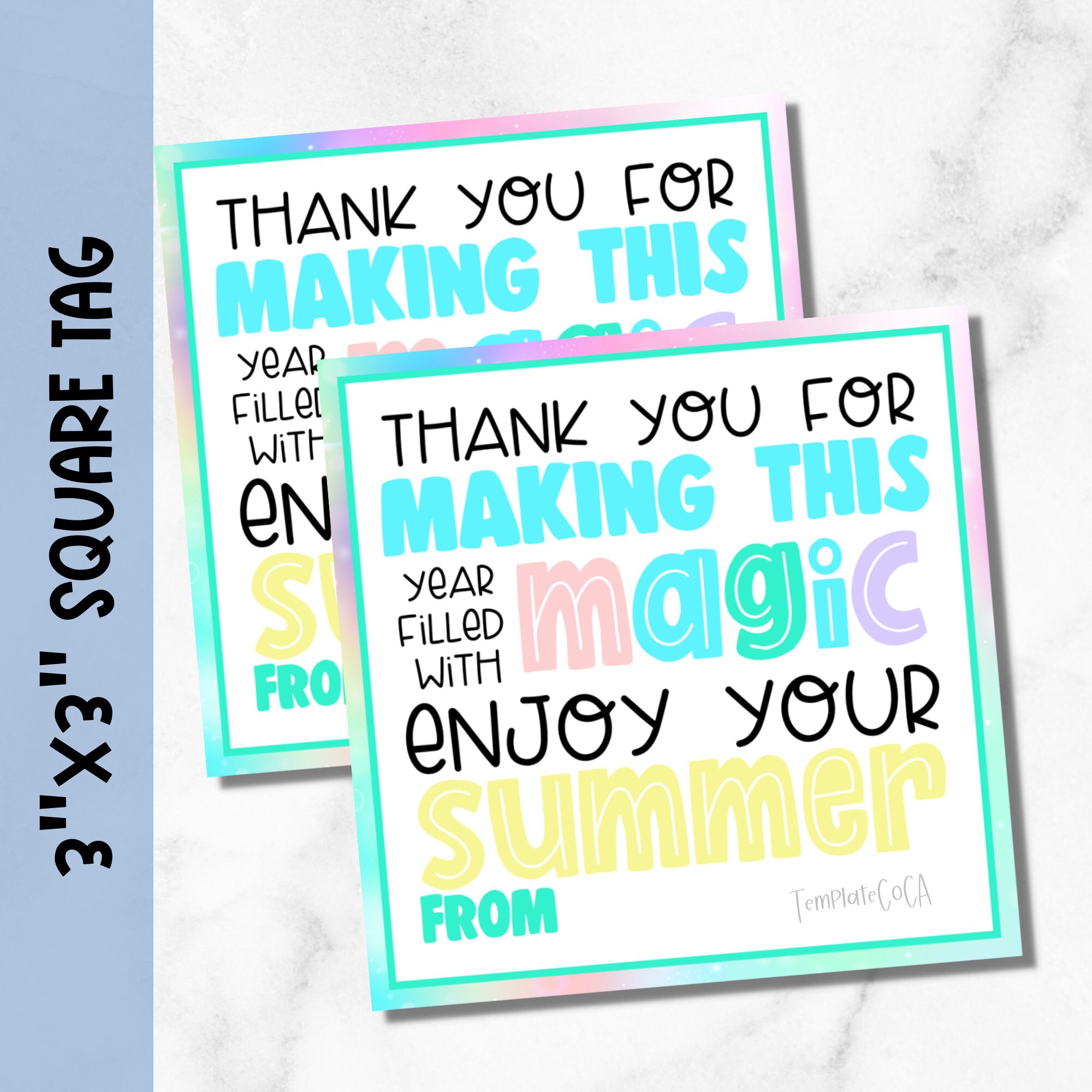 END of Year Gift, Thanks for Making This Year Magical Summer Teacher ...