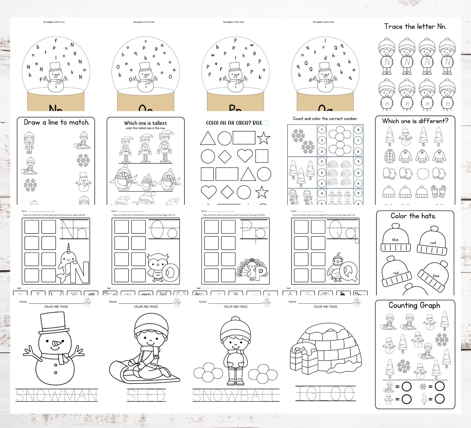 Winter January Preschool Workbook. - Etsy