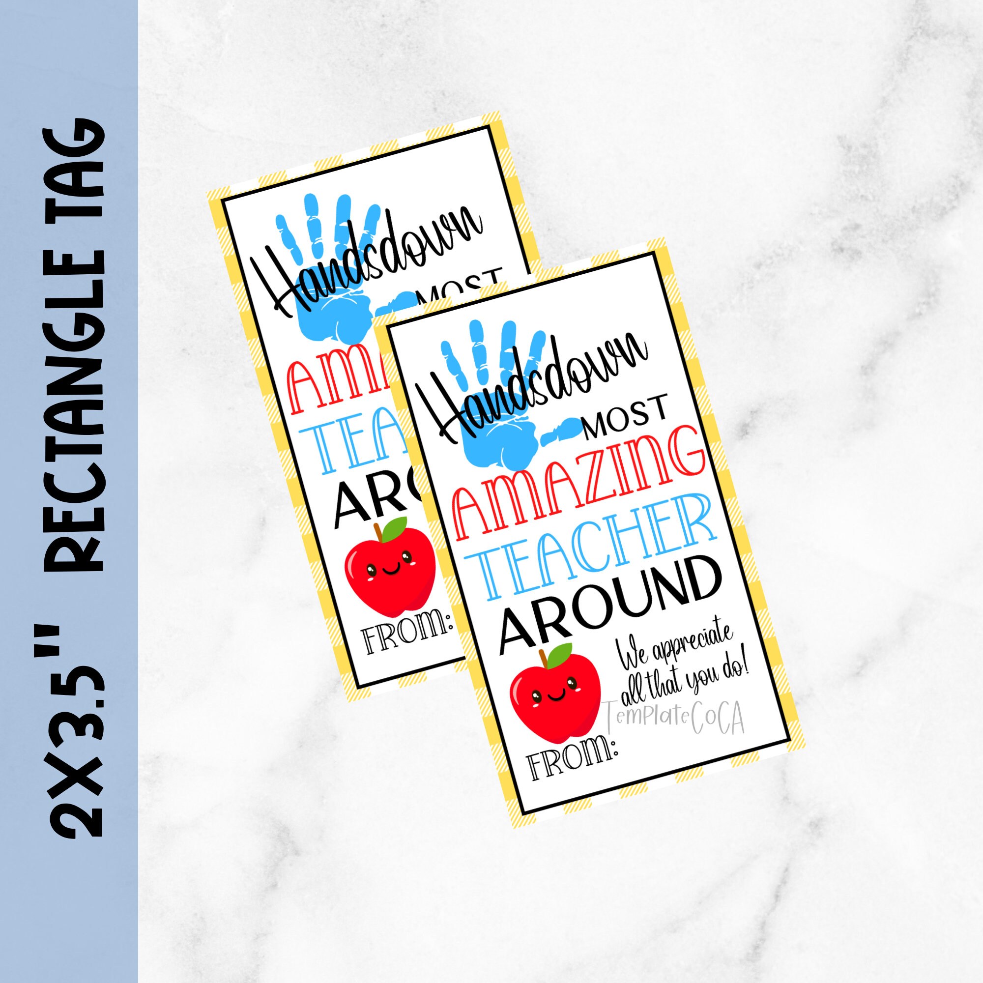 Soap Gift Tag Hands Down Amazing Teacher Tag 2x3.5" - Etsy
