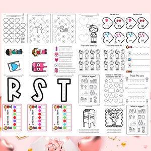 Winter February Preschool Workbook. Valentines Worksheet. Valentine ...